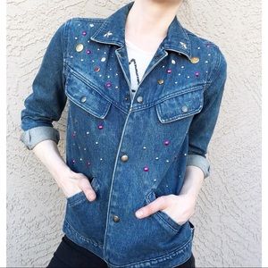 Vintage | Jackets & Coats | Vintage 8s 90s Bedazzled Denim Jean Jacket | Poshmark